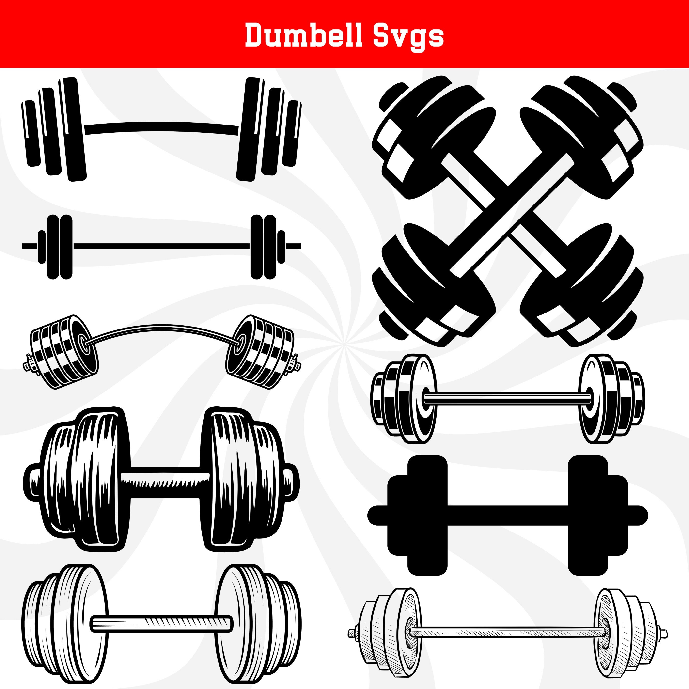 Dumbell Svg, Dumbell Clipart, Dumbell Cut Files, Weight Svg, Fitness ...