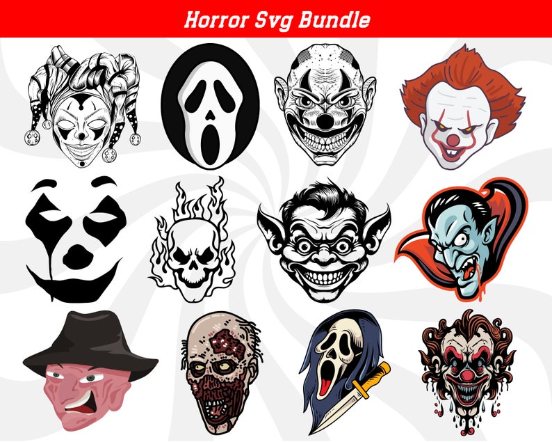Horror Svg Bundle, Scary Face Svg, Scary Svg, Halloween Svg, Horror ...