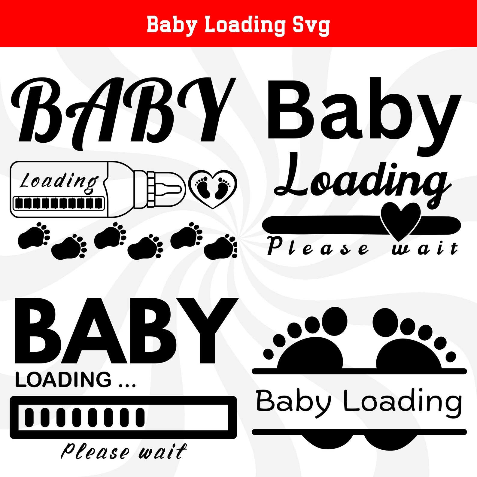 Baby Loading Svg, Pregnancy Svg, Baby Announcement, Baby Shower Svg ...