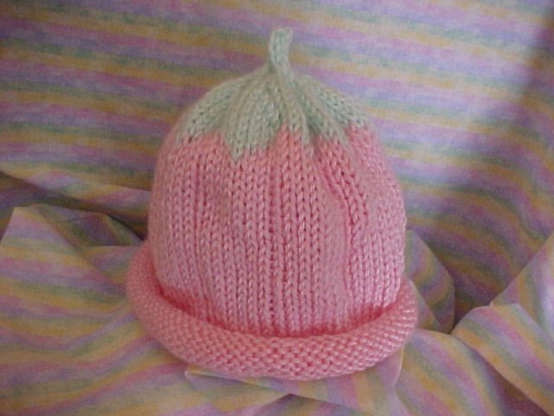 Pink Flower Hat Sizes NB to 4 Yrs Handmade Handknitted - Etsy