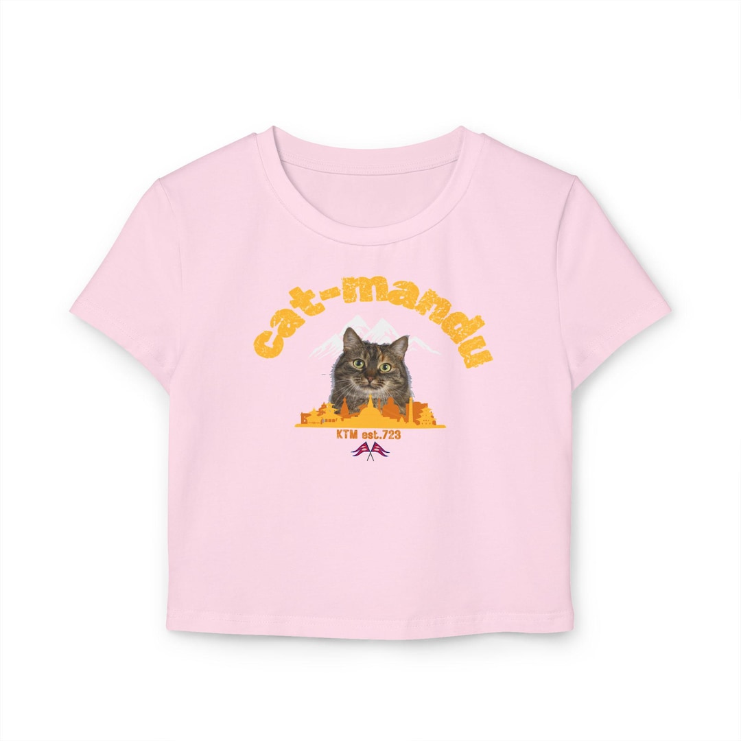 Cat-mandu, Kathmandu KTM Nepal, Women's Baby Tee, Crop Top, Tourism ...