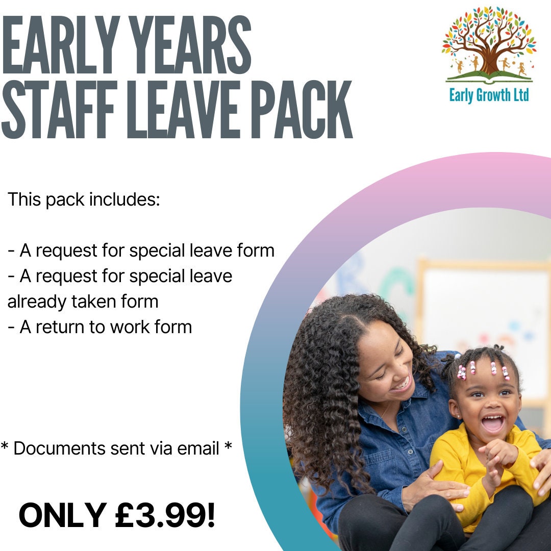 Early Years Staff Leave Pack - Digital Download /pre-school/nursery - Etsy