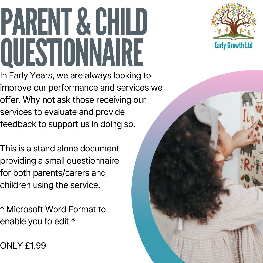 Early Years/nursery/preschool Parent and Child Questionnaire - Etsy