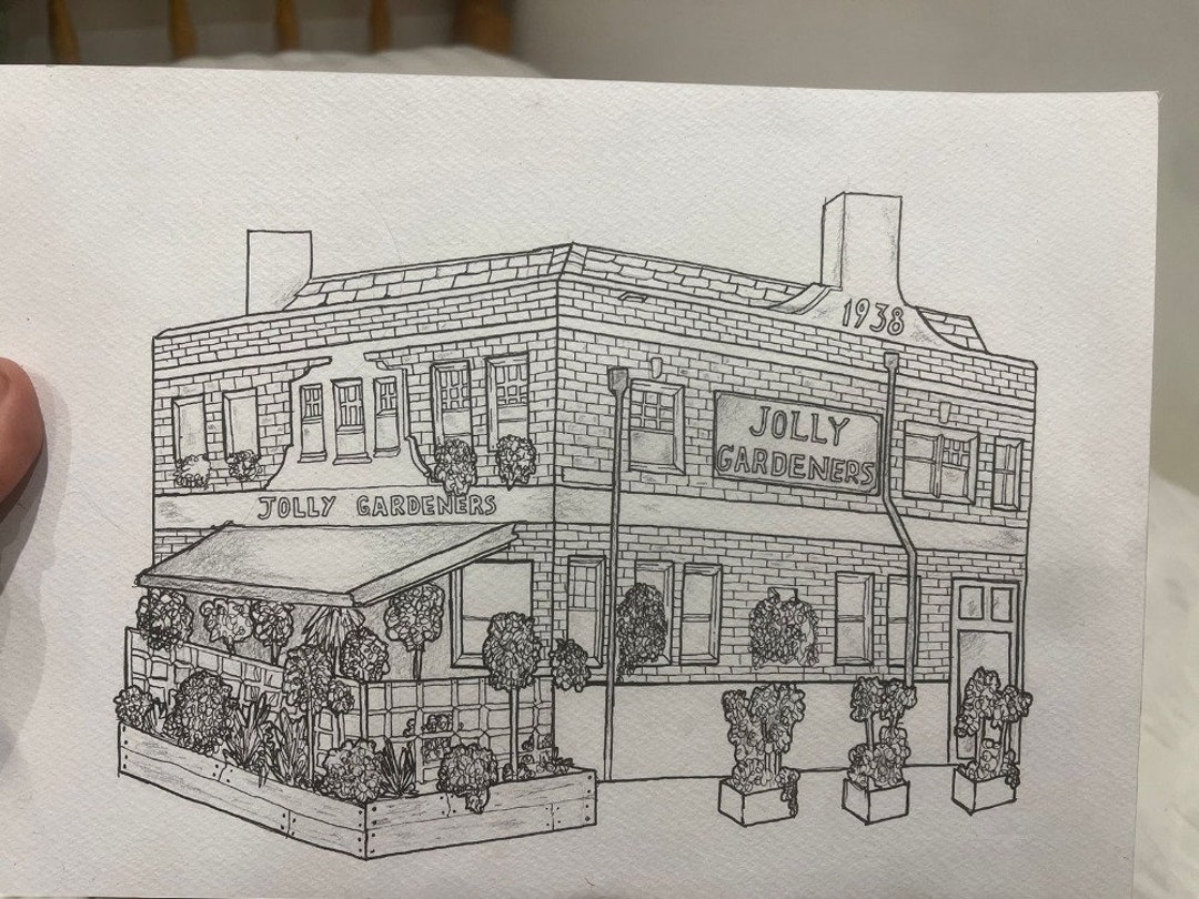 A4 Custom Drawing Venue/building Frame Optional - Etsy