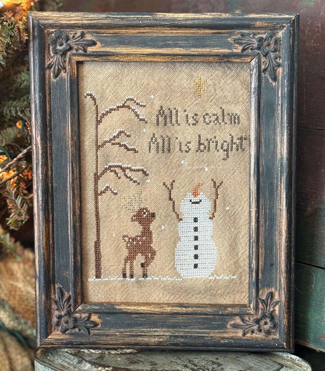 All is Calm All is Bright Winter Christmas PDF E Pattern - Etsy
