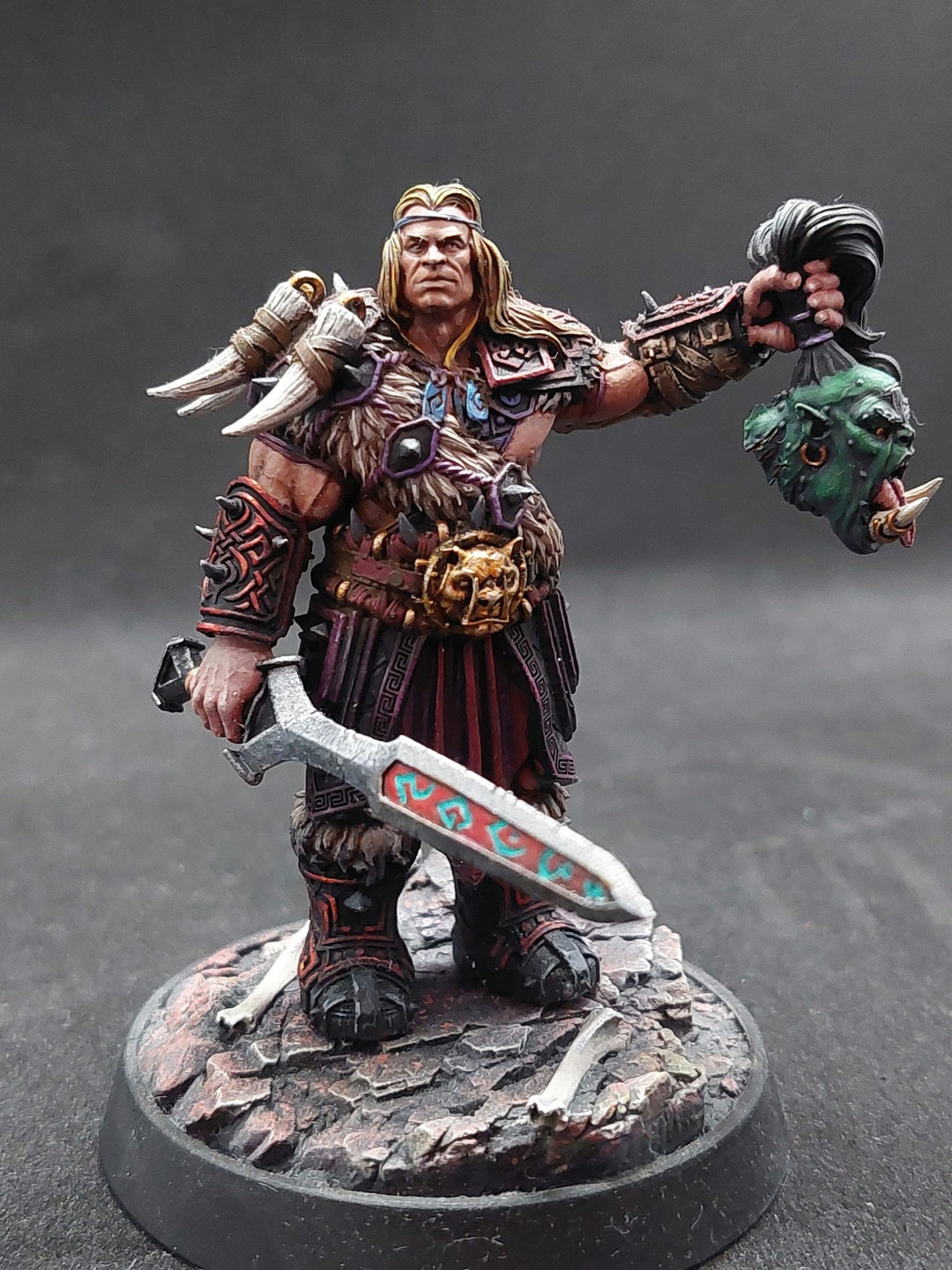 Painted Human Barbarian With Decapitated Orc Head - Etsy