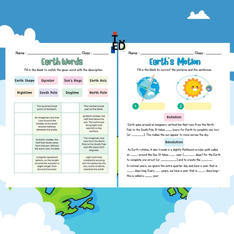 All About Earth | Science for Kids Activity | Printable | 2-4 Grade - Etsy