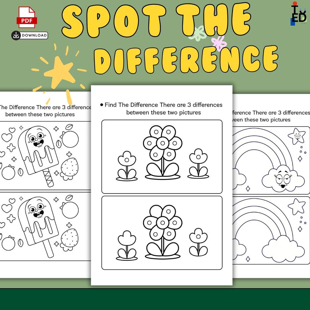 Spot the Differences | Activity Book for Kids | Printable - Etsy