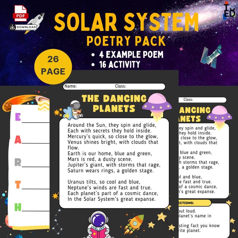 Solar System Poetry - Etsy