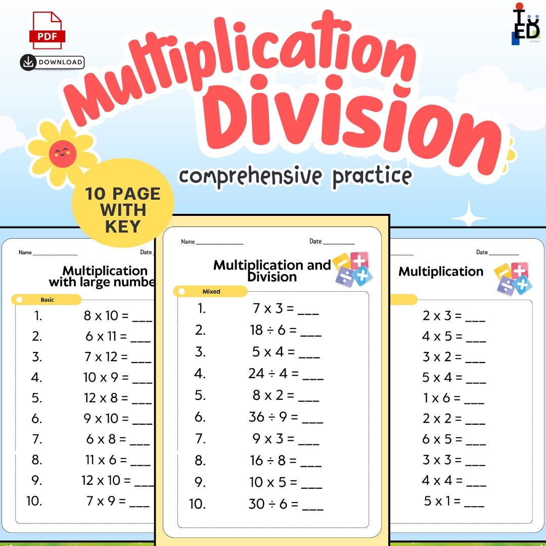 Multiplication and Division | Comprehensive Practice for Kids | 2-4 ...