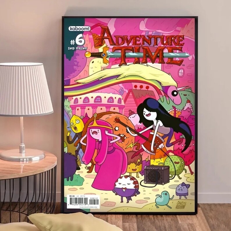 Cartoon Wall Art: Adventure Time Poster, Cute Wall Art Poster, Anime ...