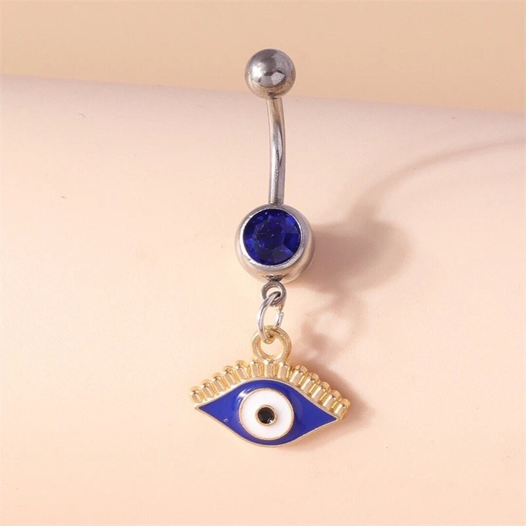 Belly Button Rings: Belly Bar, Navel Bar, Navel Ring, Blue Belly Button ...