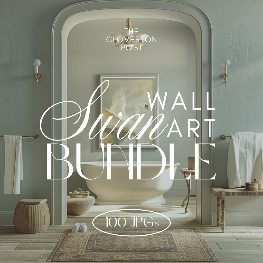 BUNDLE of 100 Coquette Swan Paintings Rococo Vintage Art, Girly ...