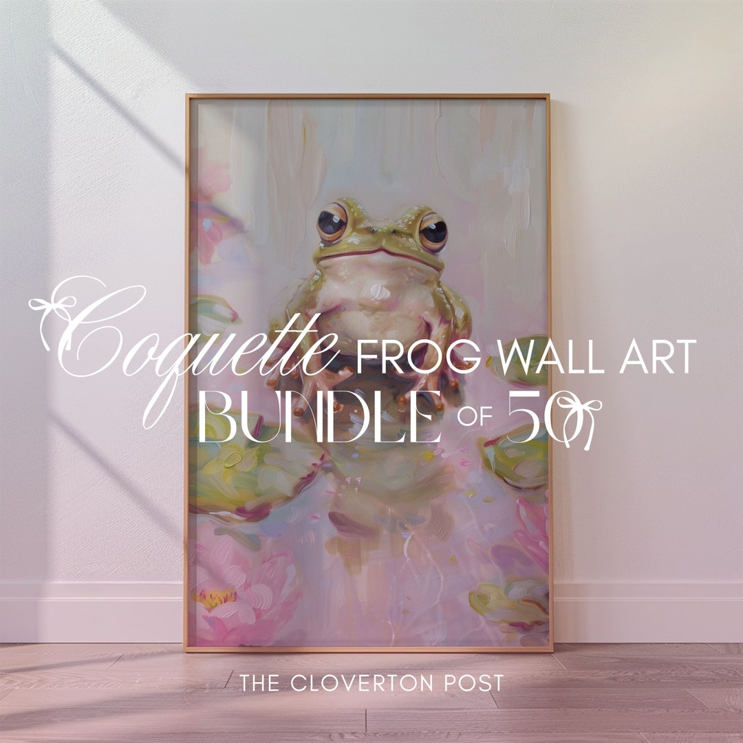 BUNDLE of 50 Coquette Frog Paintings | Rococo Vintage Art, Girly ...