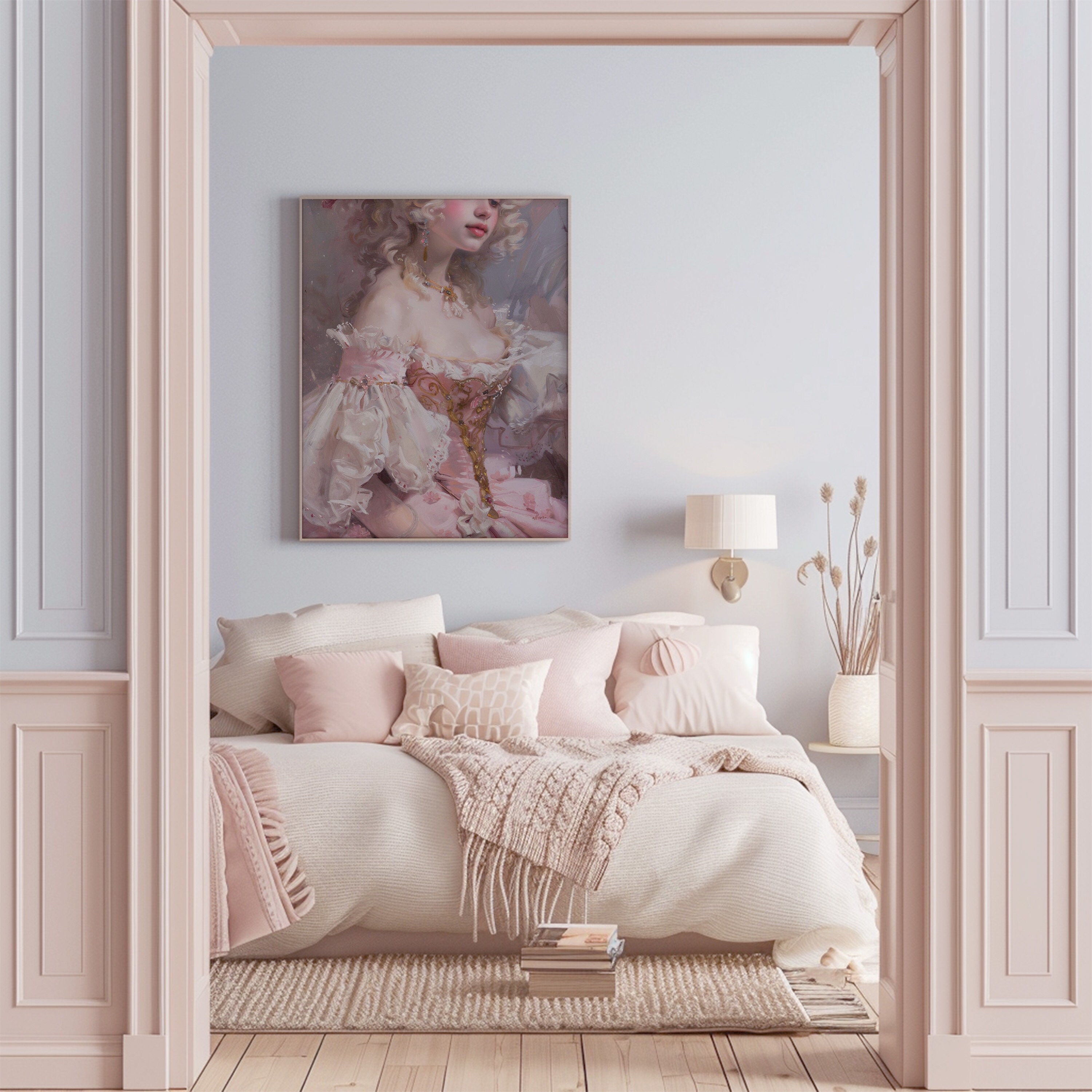 BUNDLE of 100 Coquette Fashion Paintings | Rococo Vintage Art, Girly ...