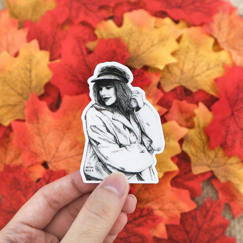 Taylor Swift Sticker // Red Era // Realistic Drawing - Etsy