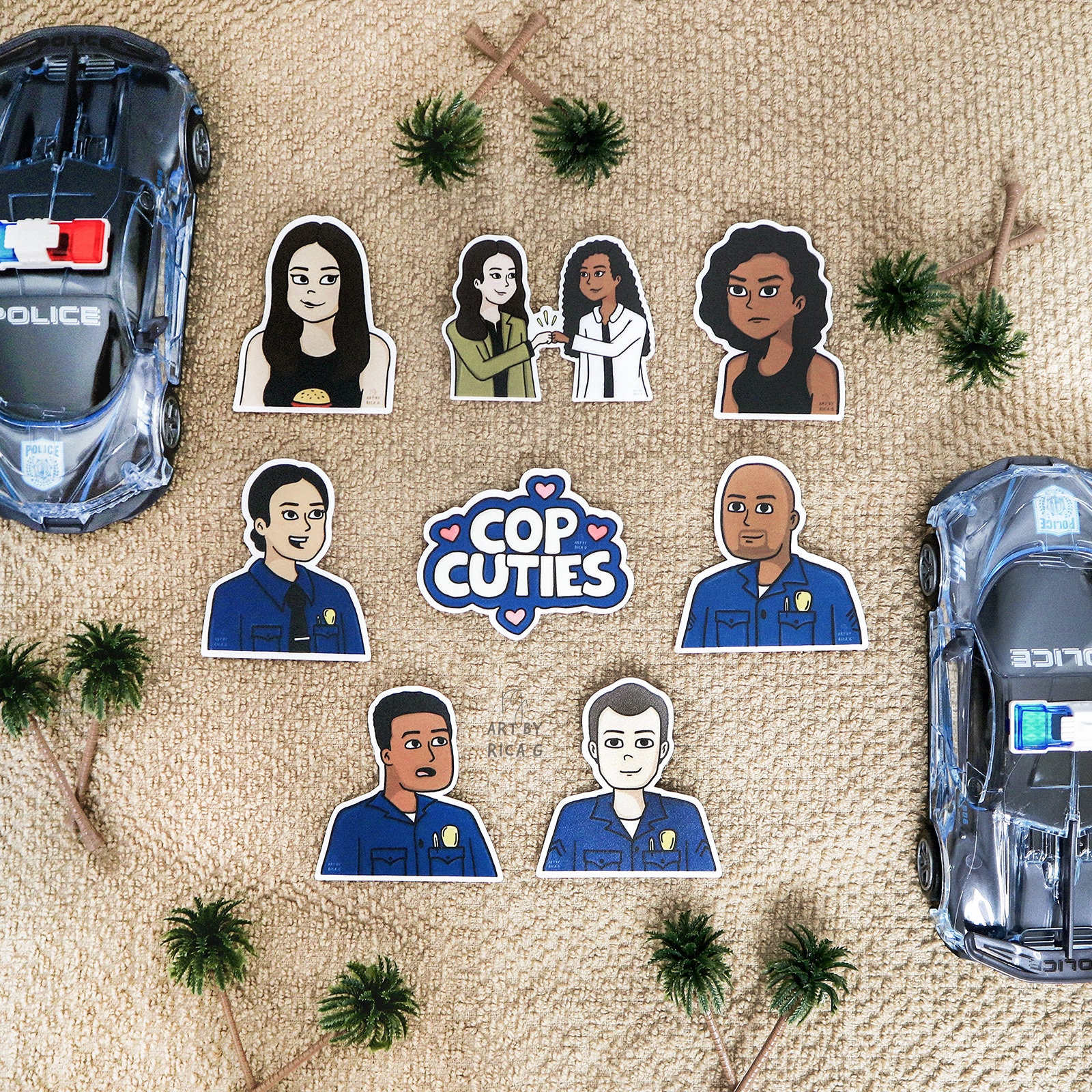 The Rookie Stickers, Cartoon Stickers, Angela, Nyla, Celina, Aaron ...