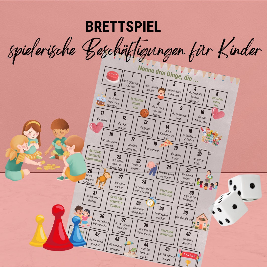 Board Game Children Emotions Name Three Questions Answer Dice Game ...