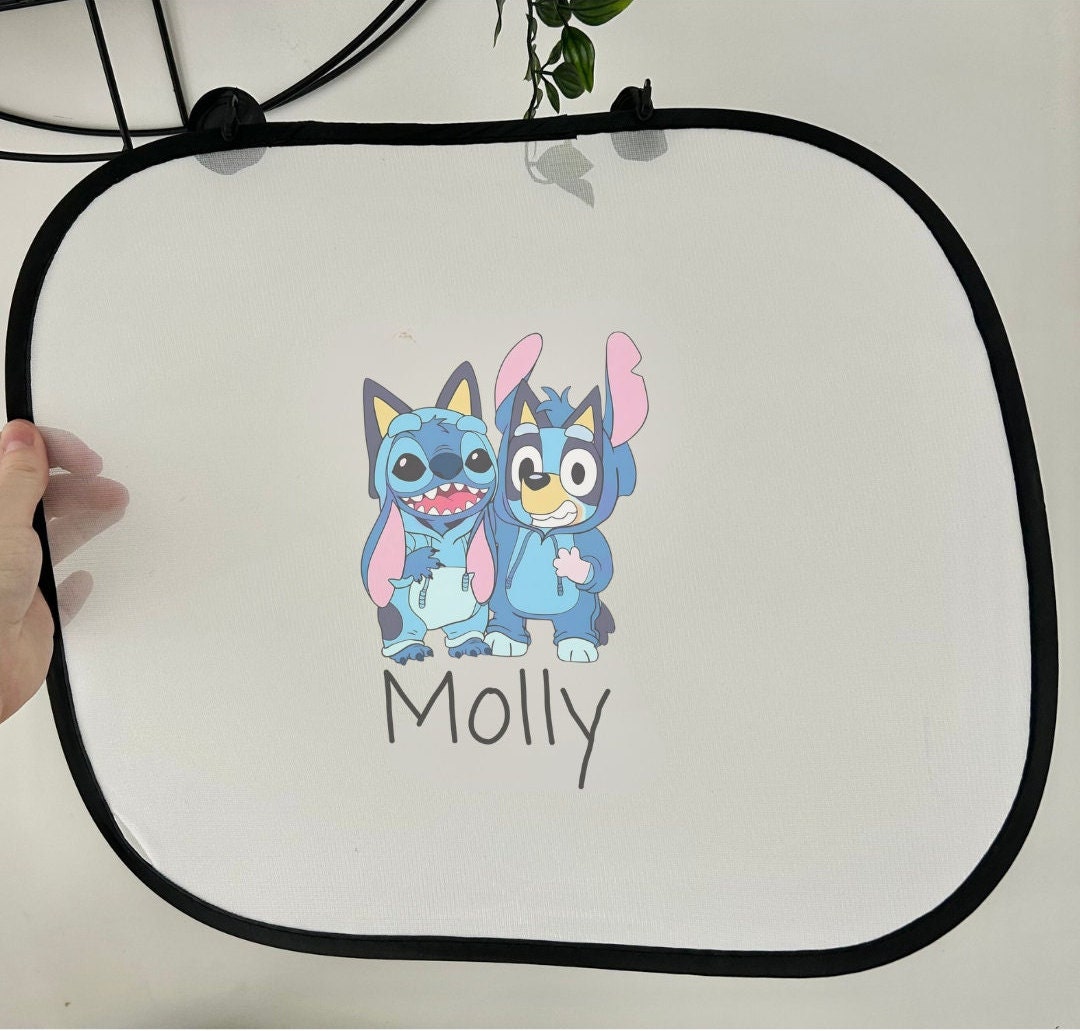 Blue & Stitch Car Shade, Car Shade Blocker, Personalised Car Shade, Sun ...