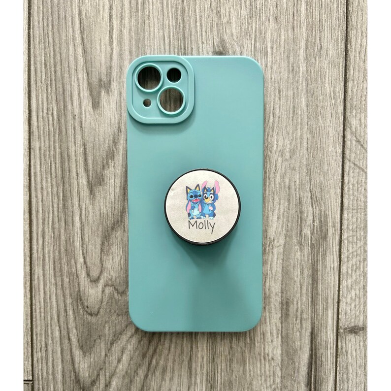 Bluey & Stitch Phone Pop, Personalised Phone Grip Holder, Pop Socket ...