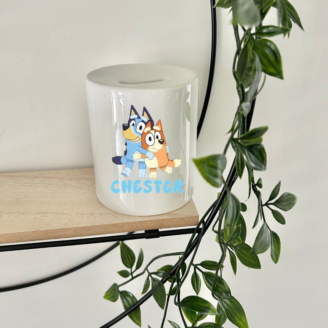 Custom Bluey Money Box, Childrens Money Box, Personalised Money Box ...
