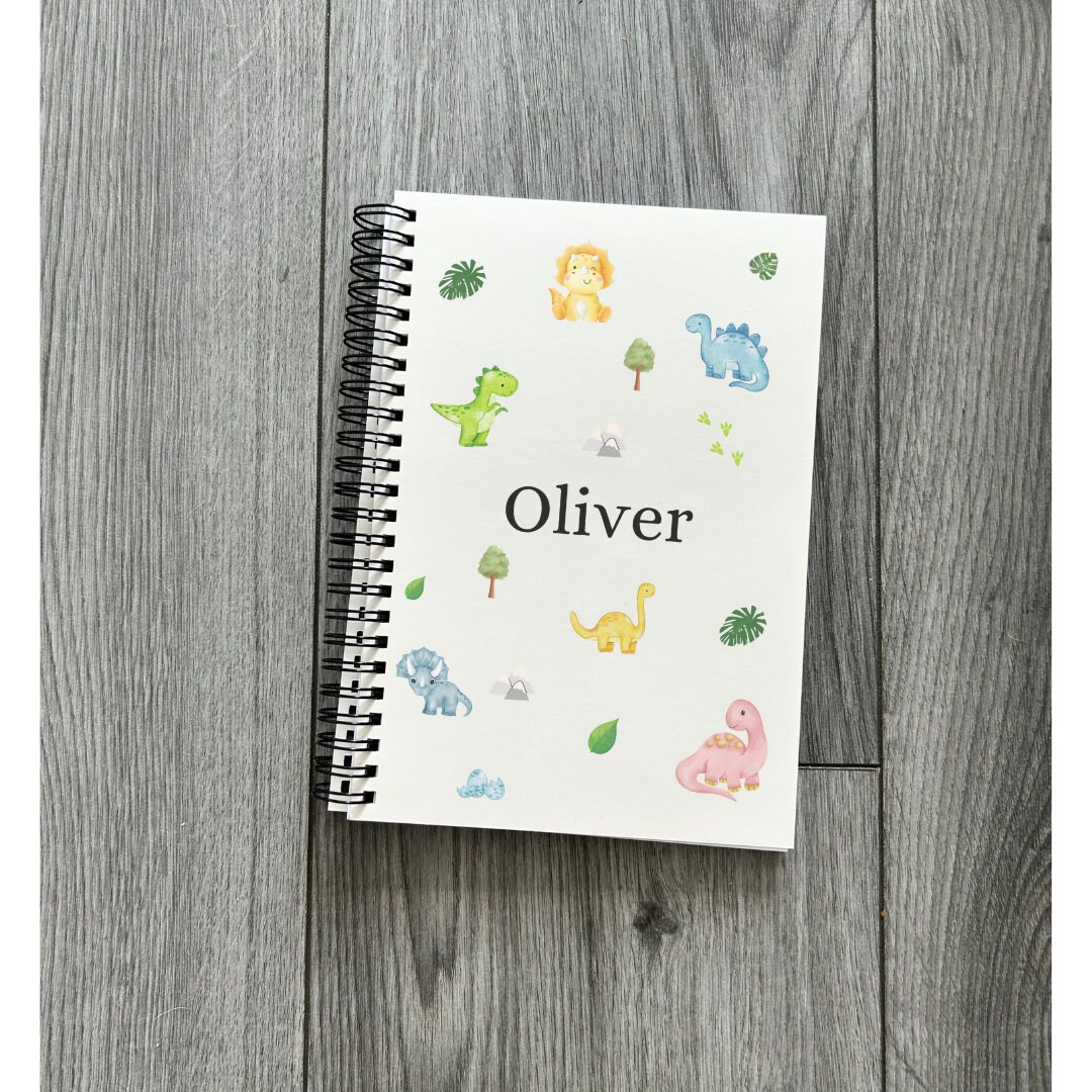 Custom Notebook, A5 Size, Dinosaur Style, Dinosaur Gift, Dinosaur ...