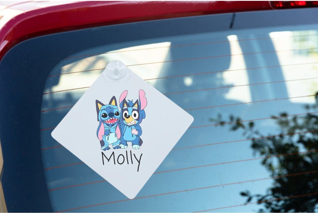 Custom Bluey & Stitch Car Sign, Baby on Board, Children on Board, Child ...