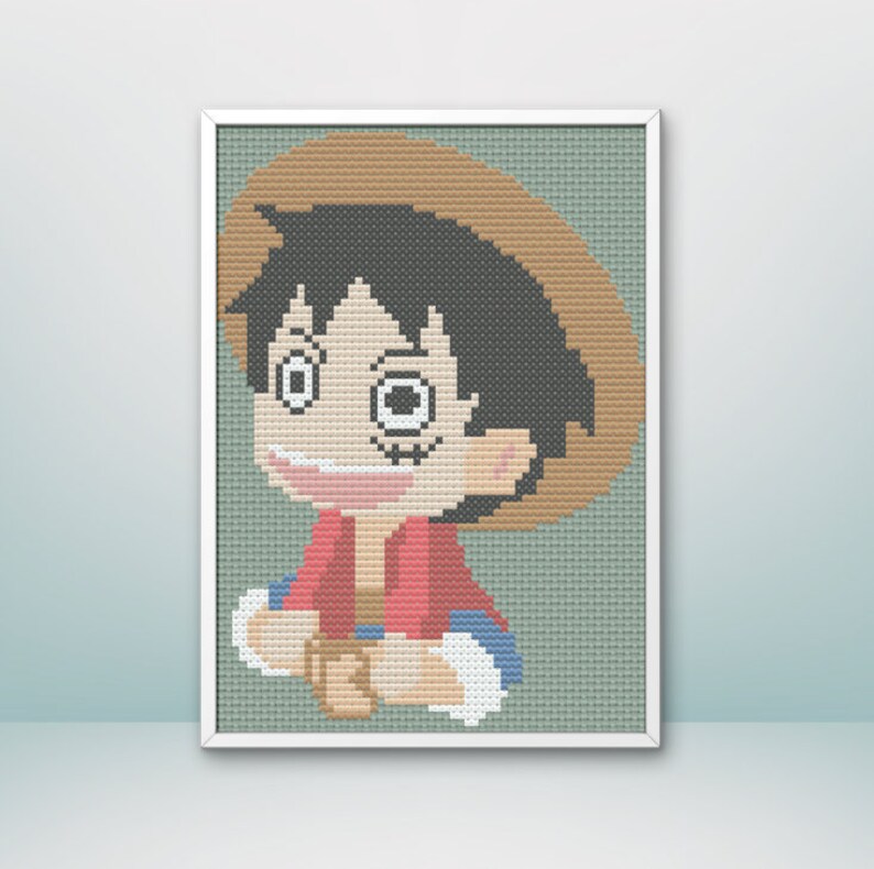 Monkey D. Luffy One Piece Pattern Cross Stitch PDF Download - Etsy ...