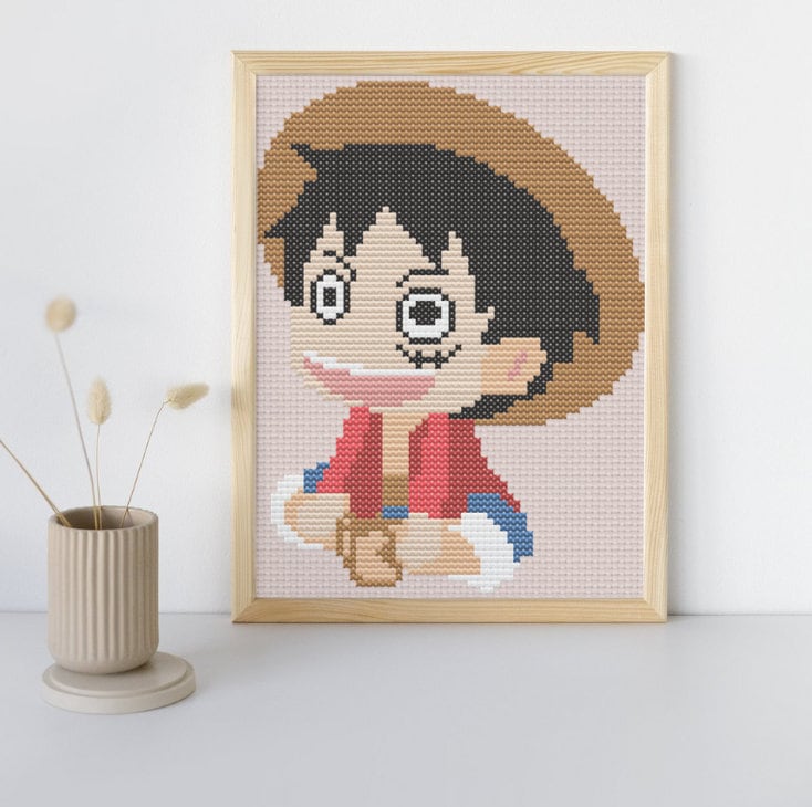 Monkey D. Luffy One Piece Pattern Cross Stitch PDF Download - Etsy