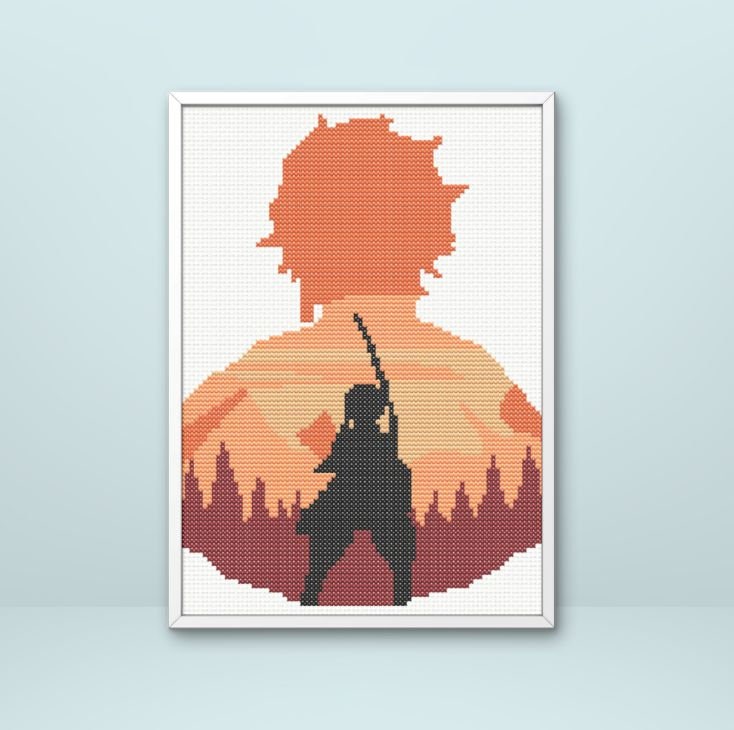 Tanjiro Kamado - Demon Slayer: Kimetsu No Yaiba- Pattern Cross Stitch ...