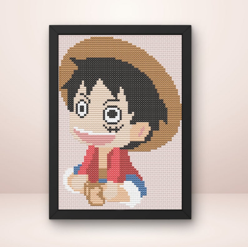 Monkey D. Luffy One Piece Pattern Cross Stitch PDF Download - Etsy ...