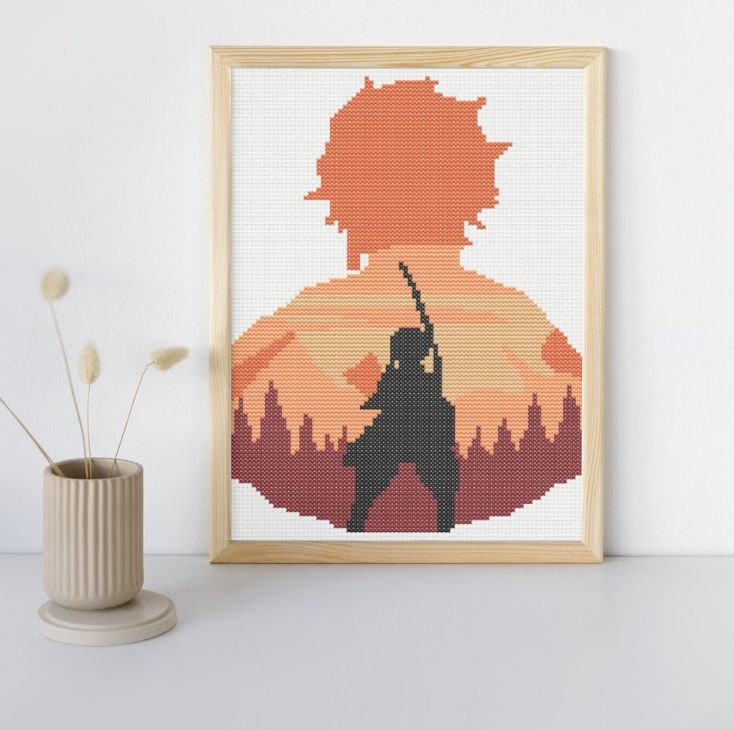 Tanjiro Kamado - Demon Slayer: Kimetsu No Yaiba- Pattern Cross Stitch ...