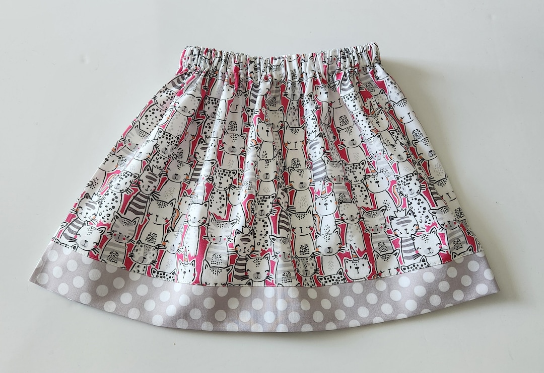 Girls Skirt With Cats | Handmade Toddler Skirt | Kitty Lover Gift - Etsy