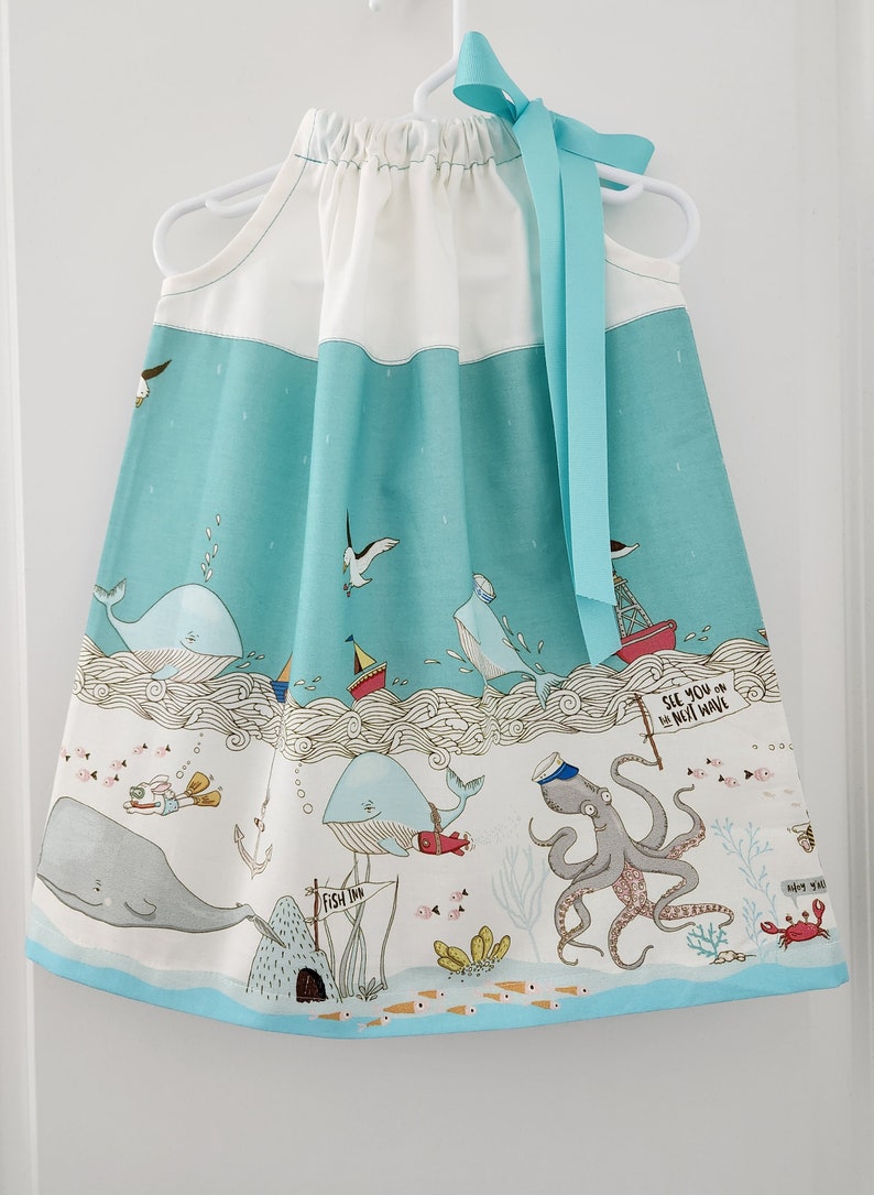 Under the Sea Pillowcase Dress | Girls Beach Party Outfit Ocean Whale ...