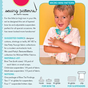 Dapper Bow Tie and Suspenders PDF Downloadable Pattern by MODKID - Instant Download - Etsy