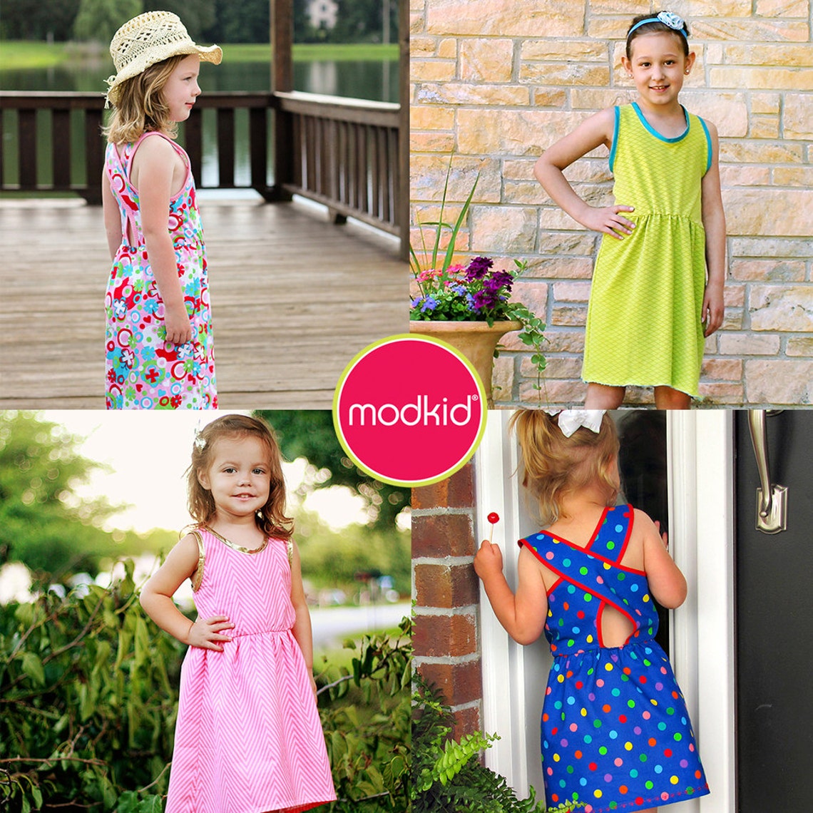 Malibu Cross-back Dress PDF Downloadable Pattern by MODKID... Sizes 2T ...