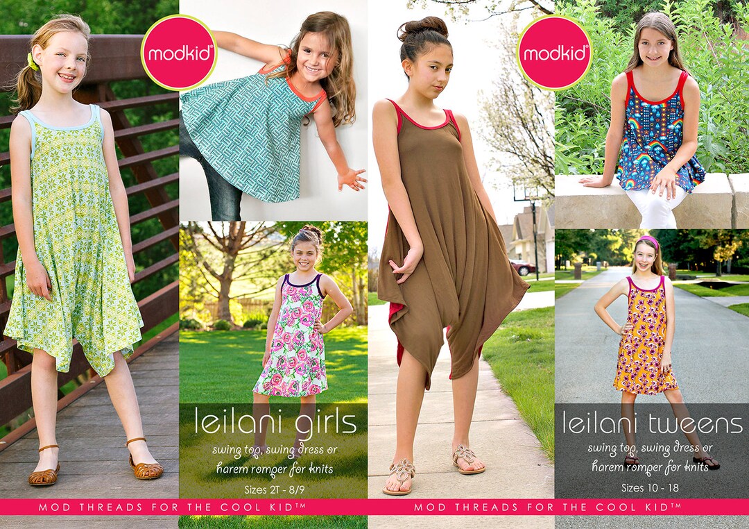 Leilani Girls and Tween/teen PDF Pattern Bundle by MODKID - Instant ...