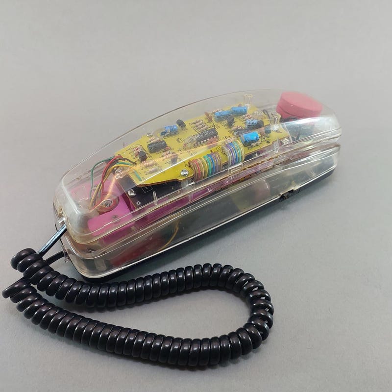 90s Clear Telephone - Etsy