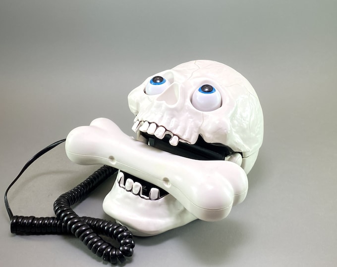 1990s Skull Telephone, Vintage Landline Novelty Telephone, Retro Home ...