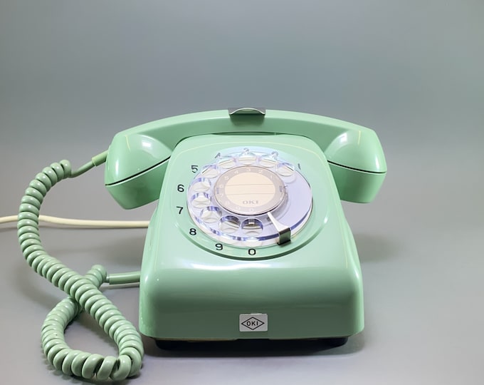 1960s OKI Rotary Telephone, Vintage Landline Phone, Rare Mid Century ...