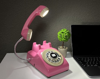 Vintage Phone Lamp, Retro, Home Decor, Desk Lamp, Office Furniture ...