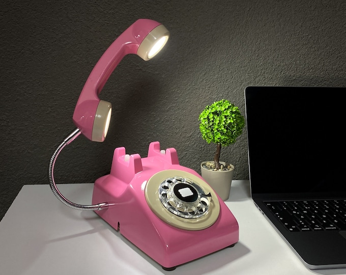 1960s Telephone Lamp, Vintage Rotary Phone Lamp, Restored Unique Home ...