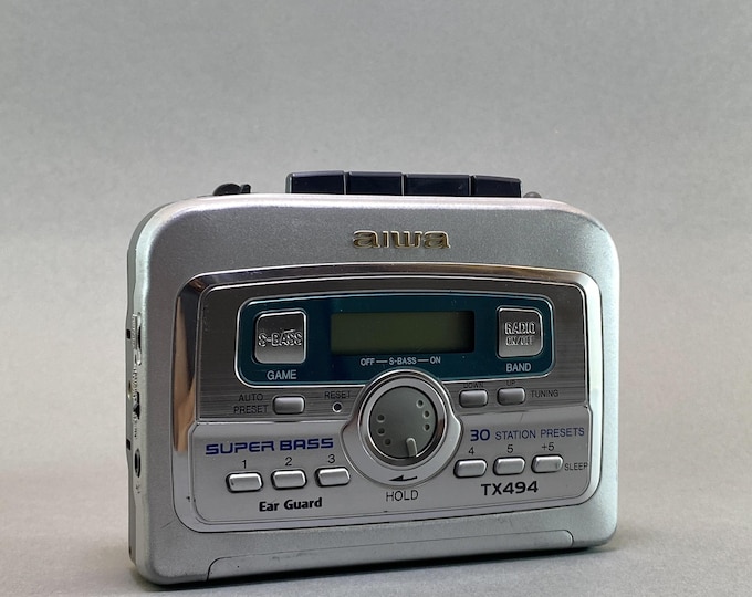 1990s Aiwa Cassette Player With Radio, Vintage Portable Tape Player, FM ...