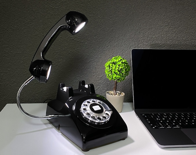 1960s Telephone Lamp, Vintage Rotary Phone Lamp, Restored Unique Home ...