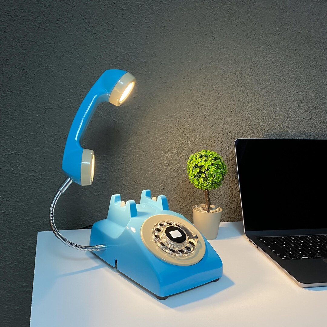 1960s Telephone Lamp, Vintage Rotary Phone Lamp, Restored Unique Home ...