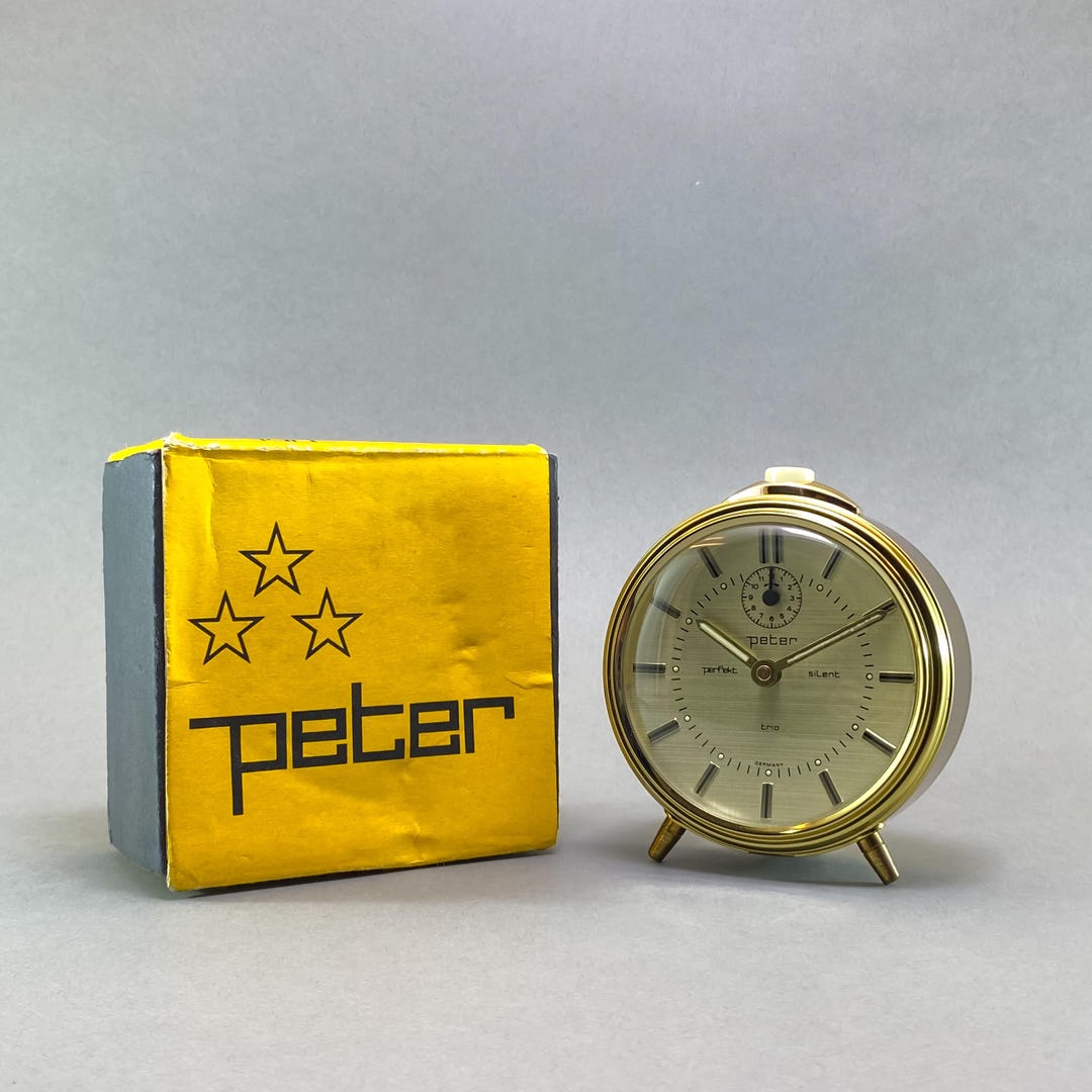 1960s Peter Table Clock, Vintage Mechanical Wind-up Clock, Mid Century ...