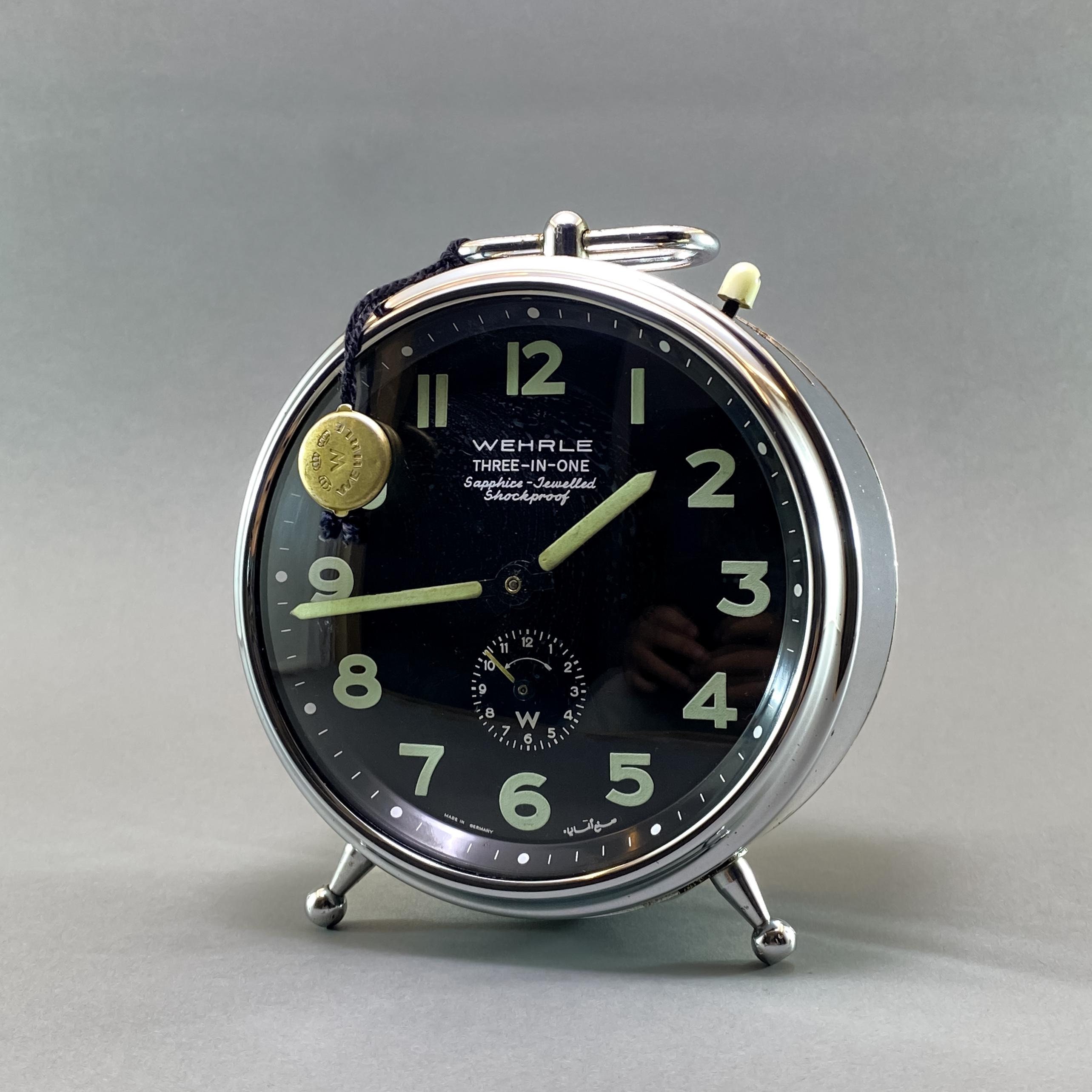 1960s Super Rare Wehrle Sapphire Jewelled Table Clock, Vintage German ...