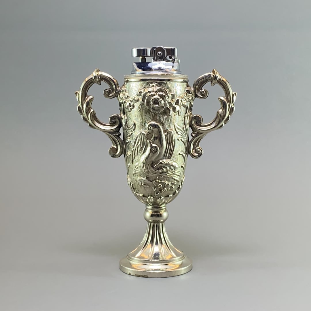1970s Table Lighter, Vintage Cup Design Tabletop Lighter, Mid Century ...