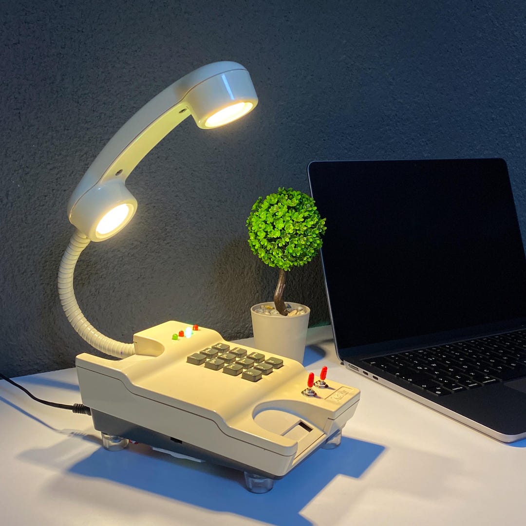 1980s Telephone Lamp, Vintage Push Button Phone Lamp, Restored Unique ...