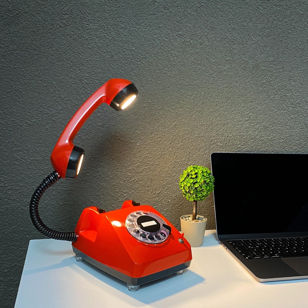 960s Telephone Lamp, Vintage Rotary Phone Lamp, Restored Unique Home ...